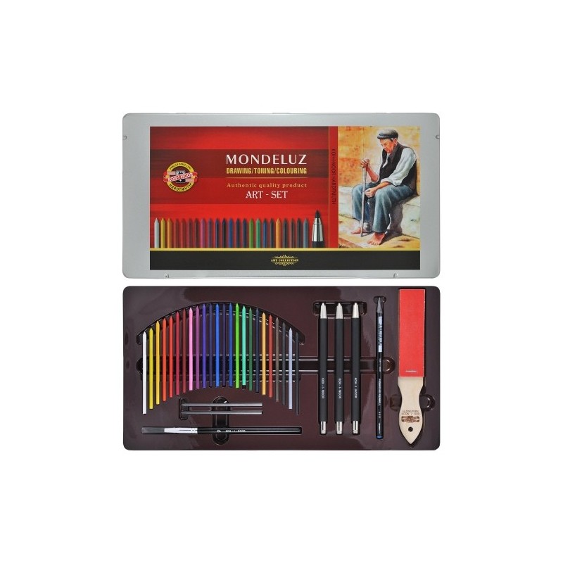 32 Piese Mondeluz Aquarell Cutie Metal - Kit Profesional Arta - Koh-I-Noor