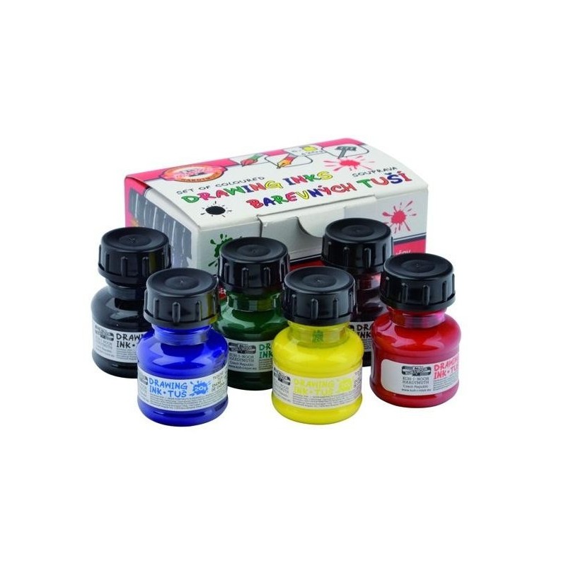 Set Tus Desen 6 si 10 Culori - Cerneala Indiana Hobby - Koh-I-Noor