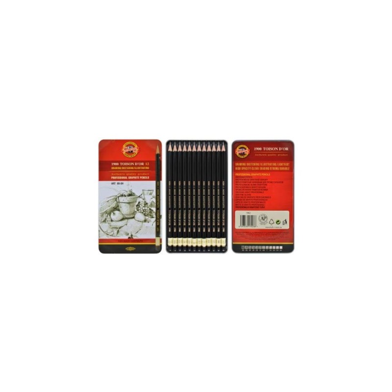 et Creioane Grafit TOISON D'OR Arta – Cutie Metalica - Koh-I-Noor
