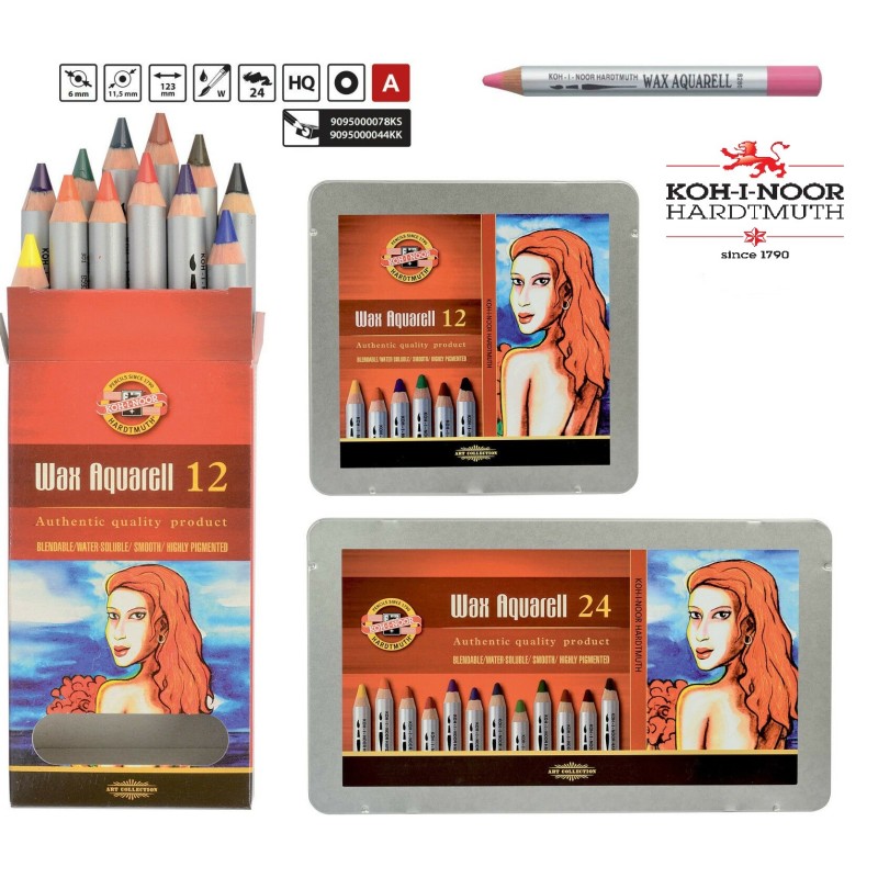Set Creioane Cerate Wax Aquarell Koh-I-Noor - Tehnica Mixta - Koh-I-Noor